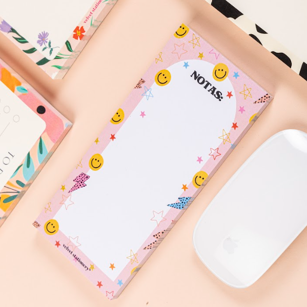 NOTEPAD SMILEY STARS– Velvet Design Shop
